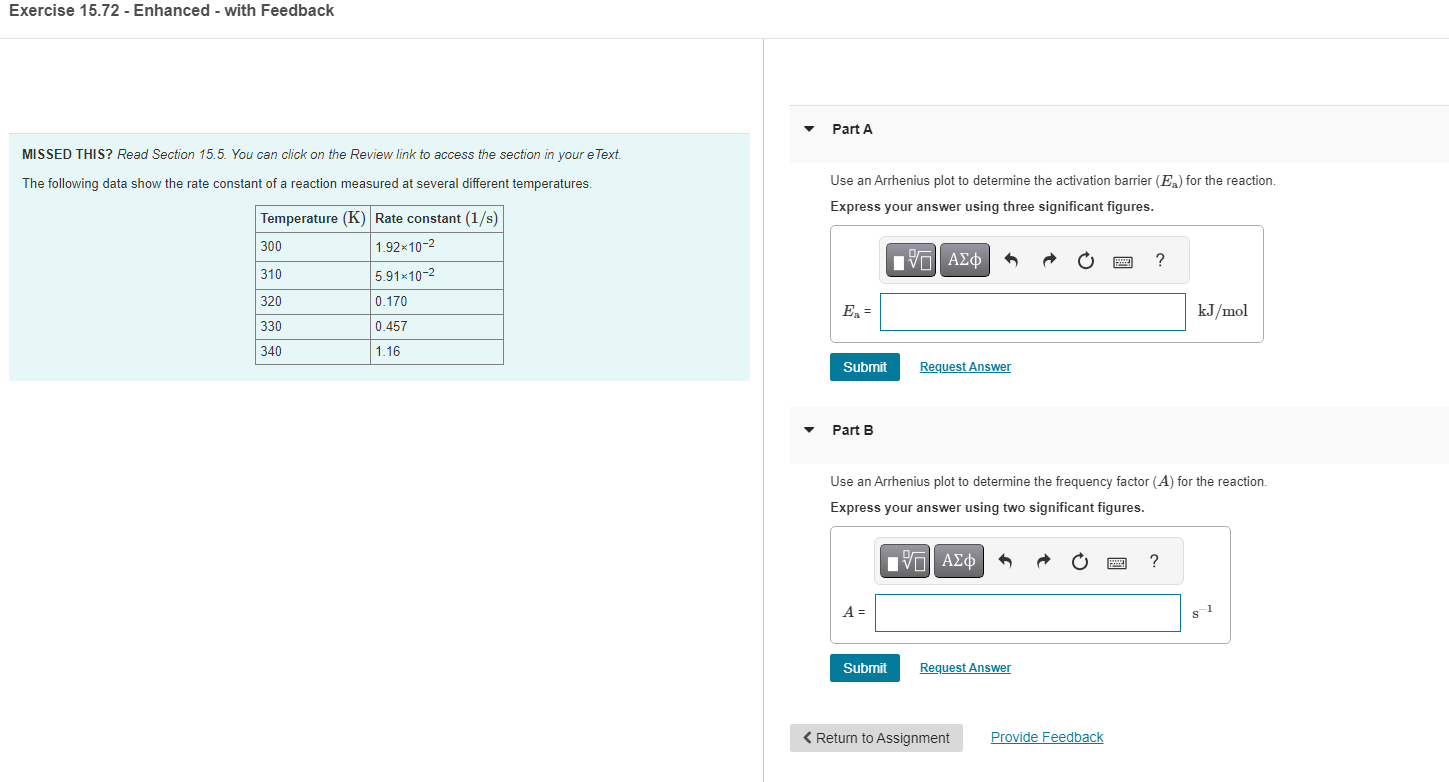 [Solved]: Exercise 15.72 - Enhanced - with Feedback MISSED