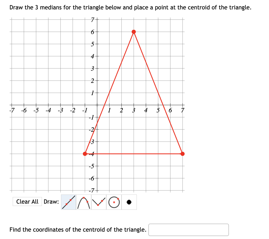 Solved Draw the 3 medians for the triangle below and place a | Chegg.com