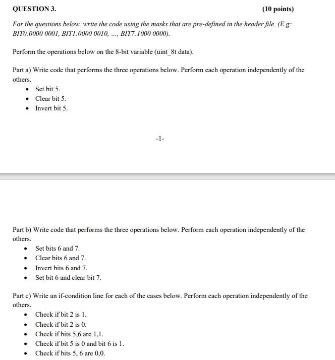 Solved QUESTION 3. (10 points) For the questions below, | Chegg.com