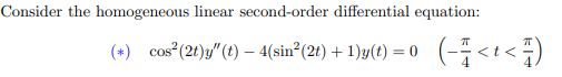Solved a)Verify that the function y1(t)=sec(2t) is a | Chegg.com