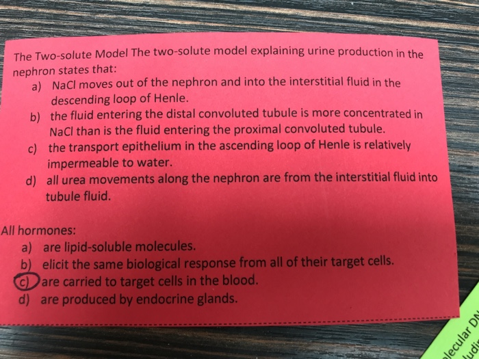 Solved The Two-solute Model The two-solute model explaining | Chegg.com