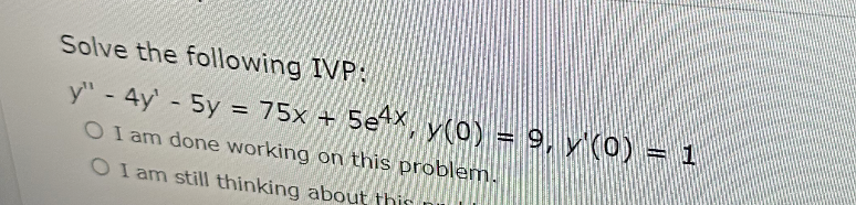 Solved Solve the following IVP: | Chegg.com