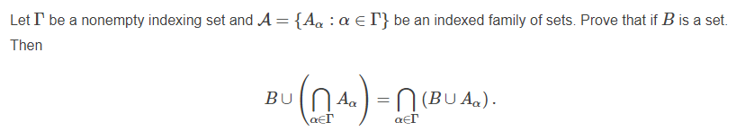 Solved Let I be a nonempty indexing set and A={Aq: a ef} be | Chegg.com