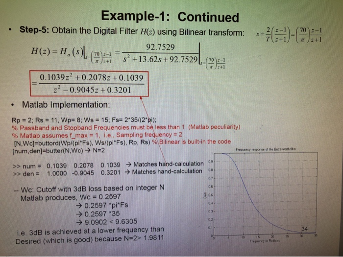 1. Using the Bilinear Transform steps in Example-1 | Chegg.com