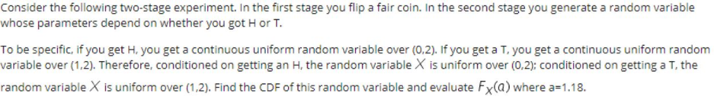 Solved Consider the following two-stage experiment. In the | Chegg.com