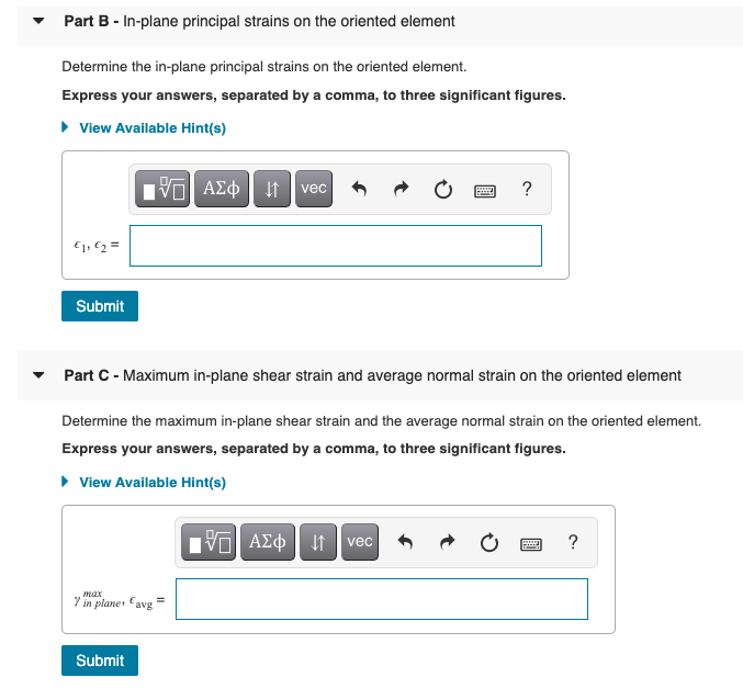 Solved General Equations of Plane Strain Part A - Equivalent | Chegg.com