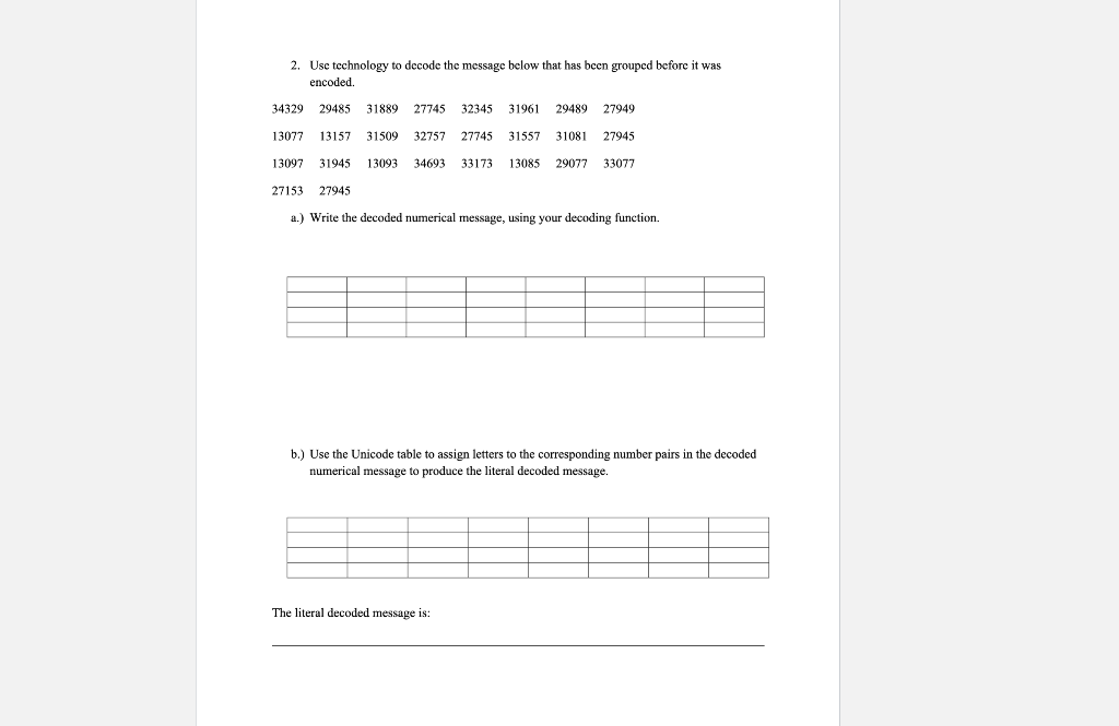 MATH 1314 Signature Assignment Cryptography A | Chegg.com MATH 1314 Signature Assignment Cryptography A | Chegg.com