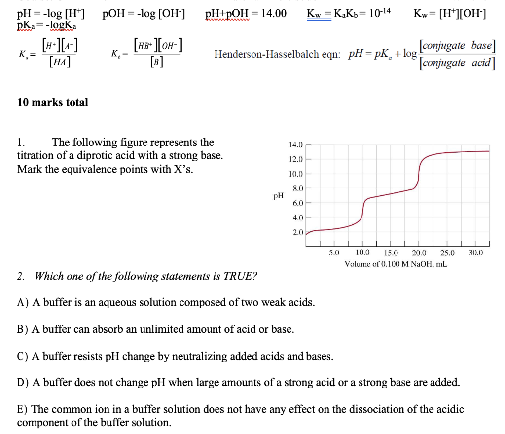 Solved pOH = -log [OH-] pH+pOH = 14.00 Kw = K Kb= 10-14 Kw= | Chegg.com
