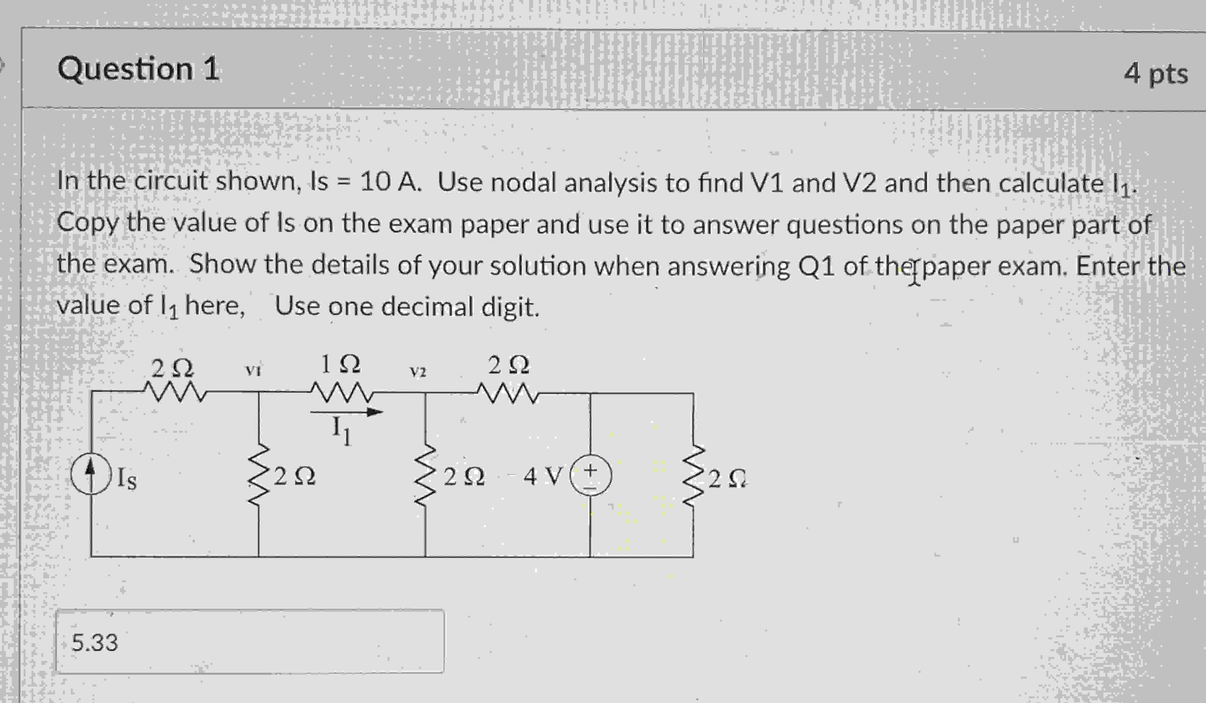 Solved Question 1In the circuit shown, Is =10A. ﻿Use nodal | Chegg.com