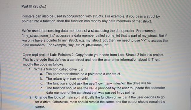 Solved *C code only Please complete part 3 which leads into | Chegg.com