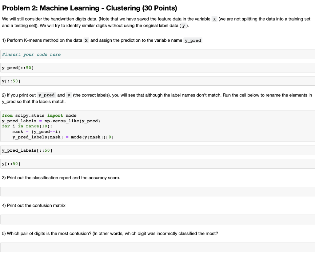 Solved We will still consider the handwritten digits data. | Chegg.com