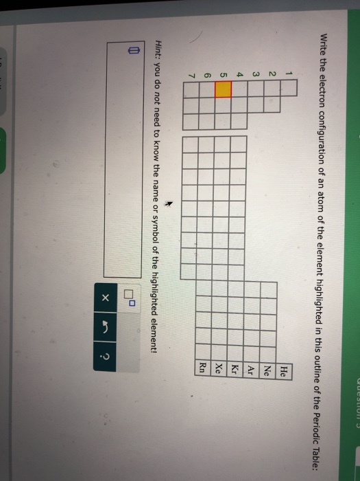 Solved Write The Electron Configuration Of An Atom Of The