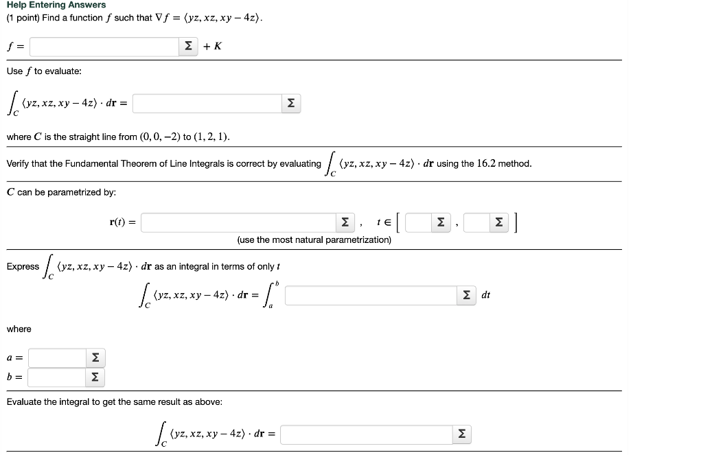 Solved Help Entering Answers (1 point) Find a function f | Chegg.com