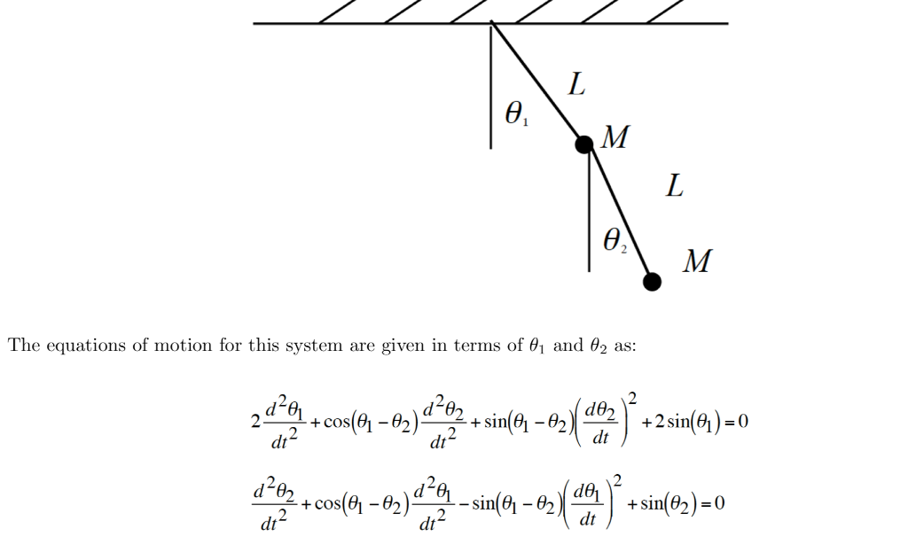 ***IN MATLAB*** 3. Double pendulum A | Chegg.com