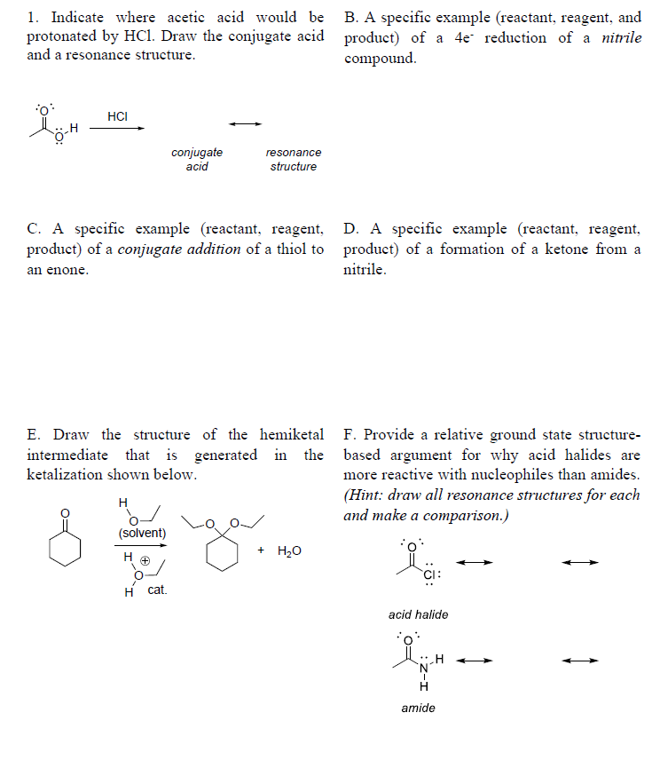 Solved 1. Indicate where acetic acid would be B. A specific | Chegg.com