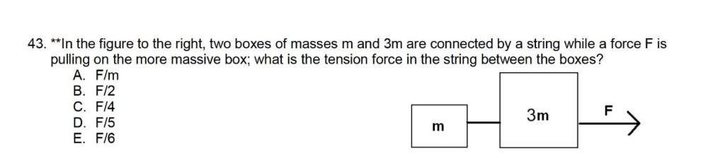 Solved 43. **In the figure to the right, two boxes of masses | Chegg.com