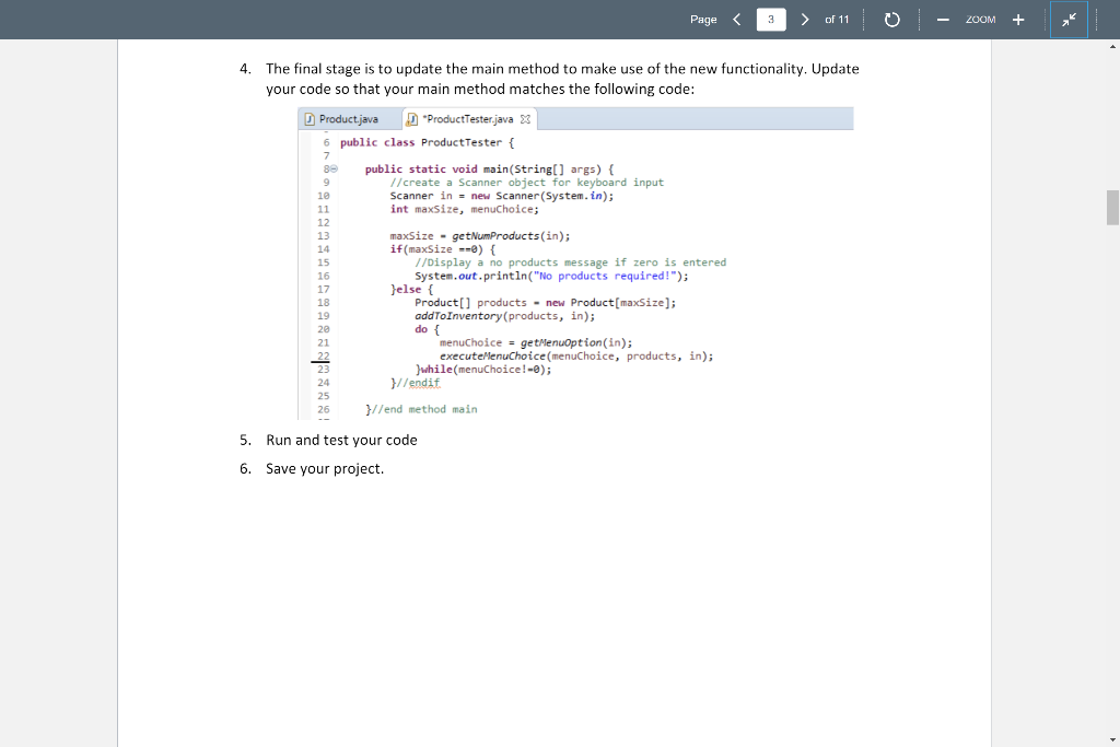 Solved Page 1 > of 11 ZOOM + 1. Open the inventory program | Chegg.com