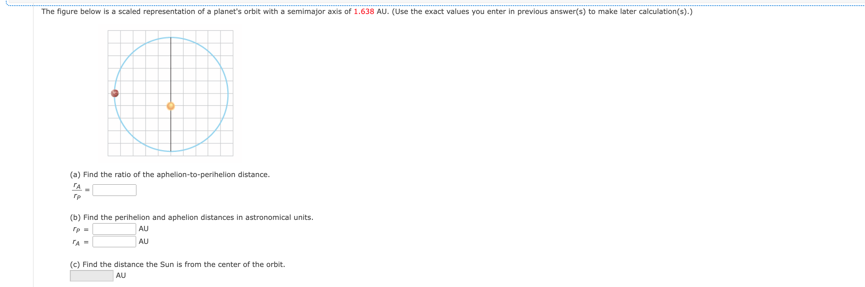 Solved (b) Find the perihelion and aphelion distances in | Chegg.com