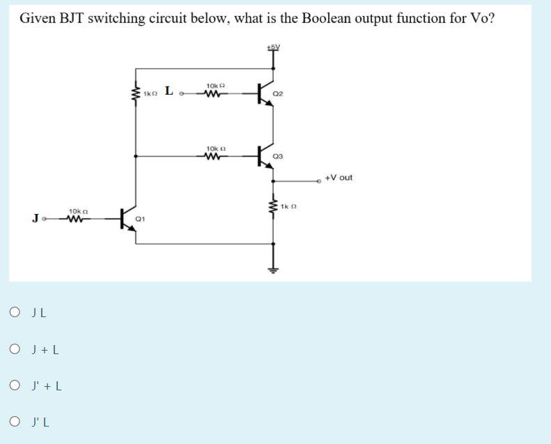 Solved Given BJT switching circuit below, what is the | Chegg.com