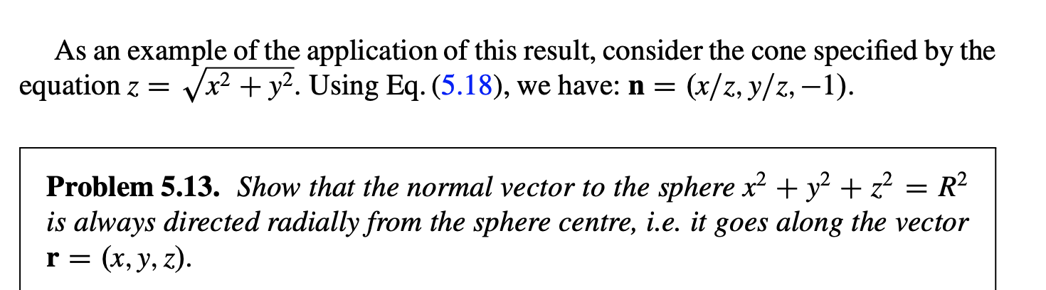 Solved Problem 5.13. Show that the normal vector to the | Chegg.com