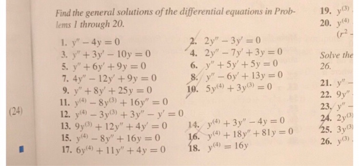 Solved Find the general solutions of the differential | Chegg.com