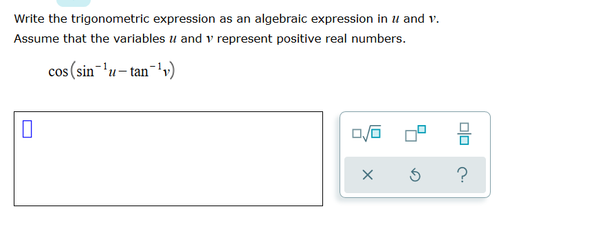 Solved Write the trigonometric expression as an algebraic | Chegg.com