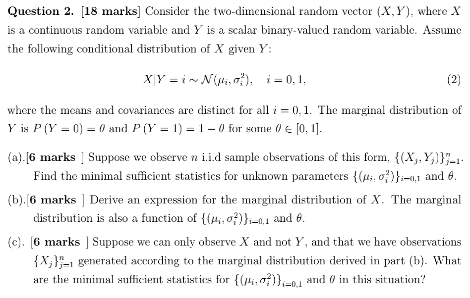 Question 2. (18 marks] Consider the two-dimensional | Chegg.com