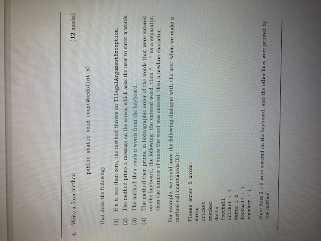 Solved 4. Write a Java method (12 marks) public static void | Chegg.com