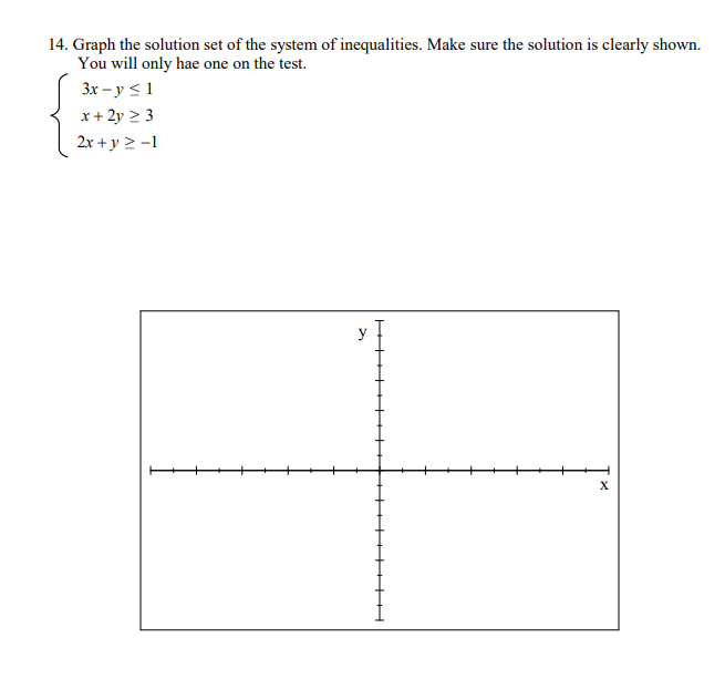 Solved 14. Graph the solution set of the system of | Chegg.com
