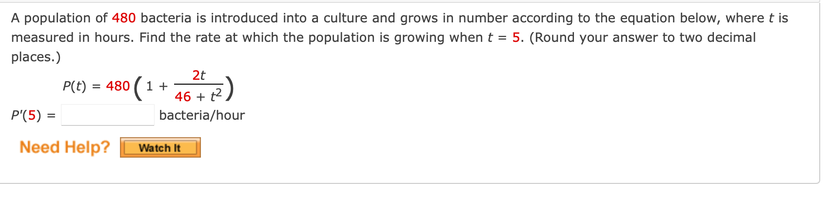 Solved A population of 480 bacteria is introduced into a | Chegg.com