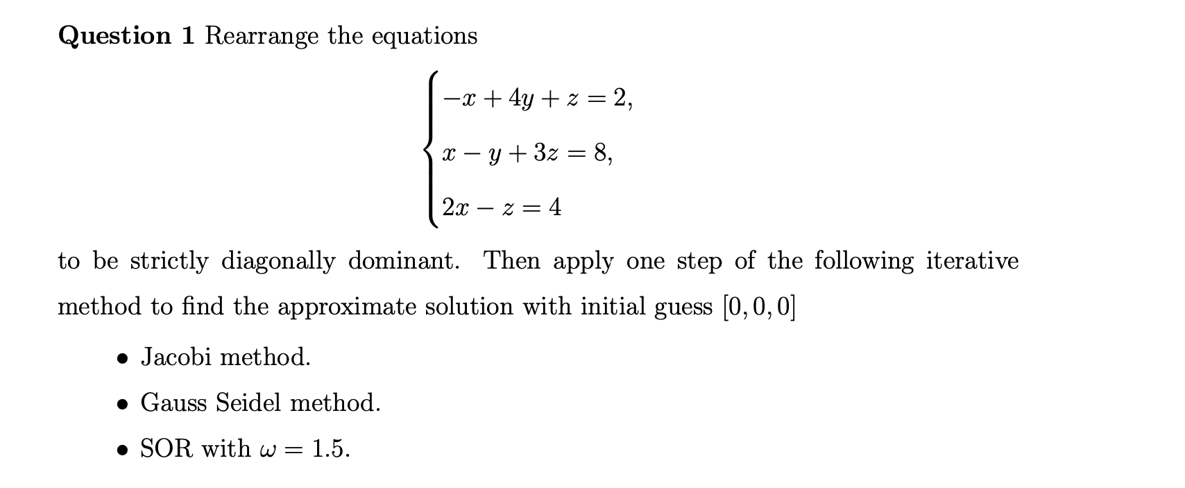 Solved Question 1 Rearrange the equations | Chegg.com