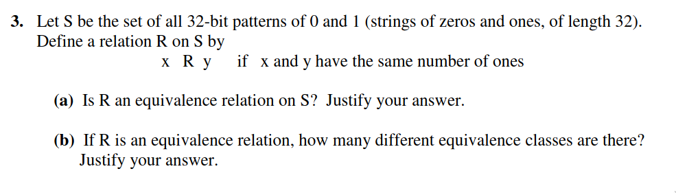 Solved Let S be the set of all 32-bit patterns of 0 and 1 | Chegg.com