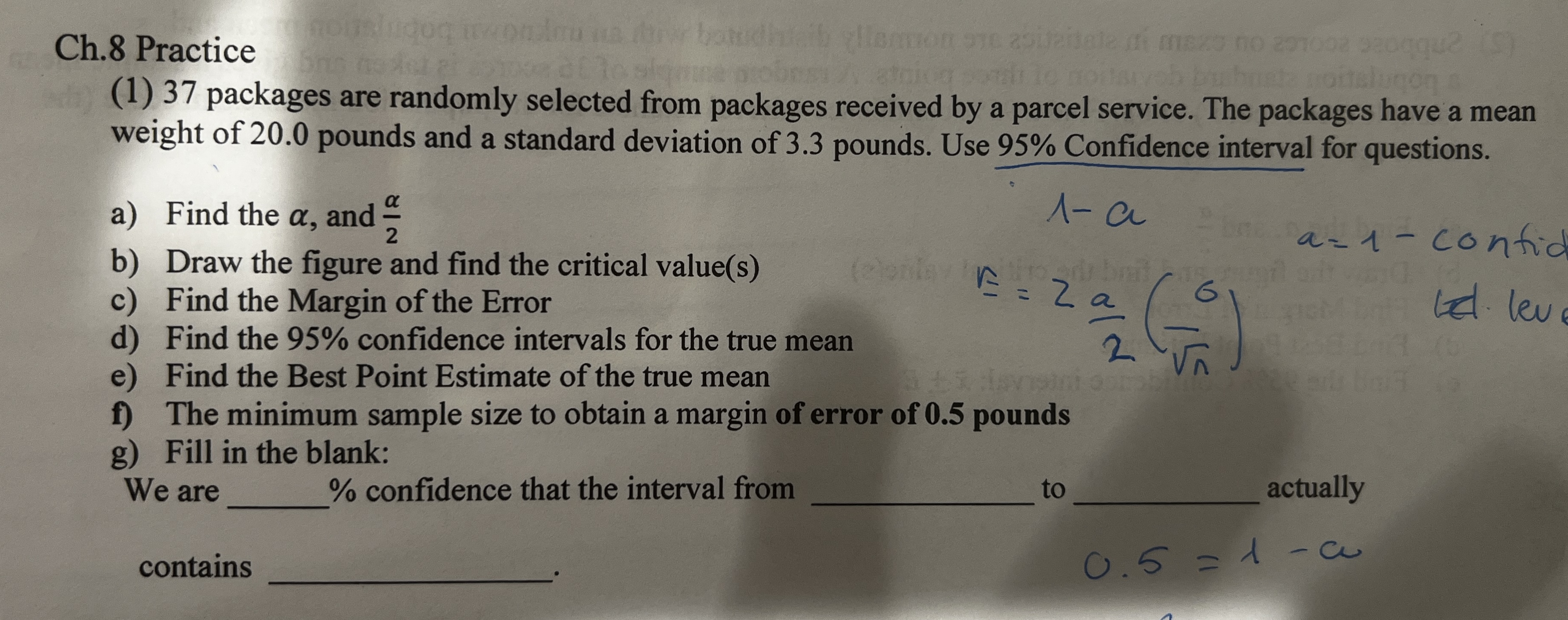 Solved Ch. 8 Practice (1) 37 packages are randomly selected | Chegg.com