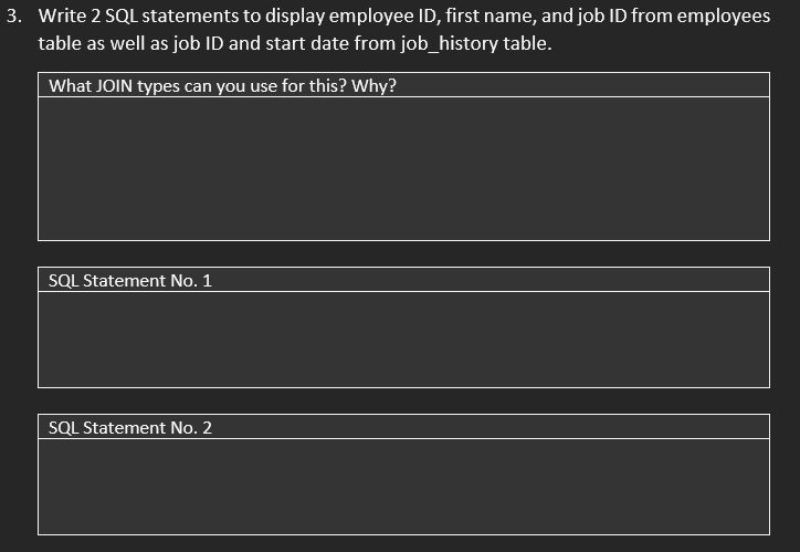 Solved Write 3 Sql Statements To Select All Columns When 8072