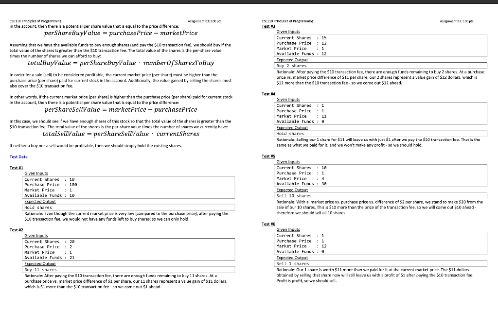 Solved CSE110 Principles of Programming Assignment 03.100 | Chegg.com