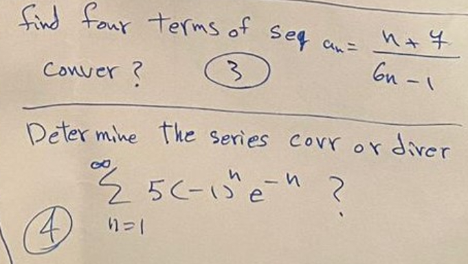 1- ﻿Find four terms of seq an=n+76n-1Is it | Chegg.com