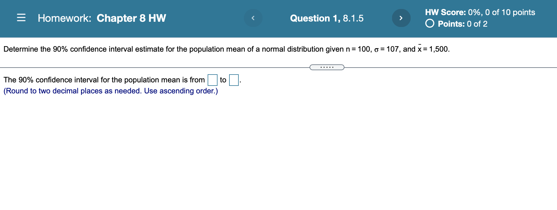 Solved = Homework: Chapter 8 HW Question 1, 8.1.5 > HW | Chegg.com