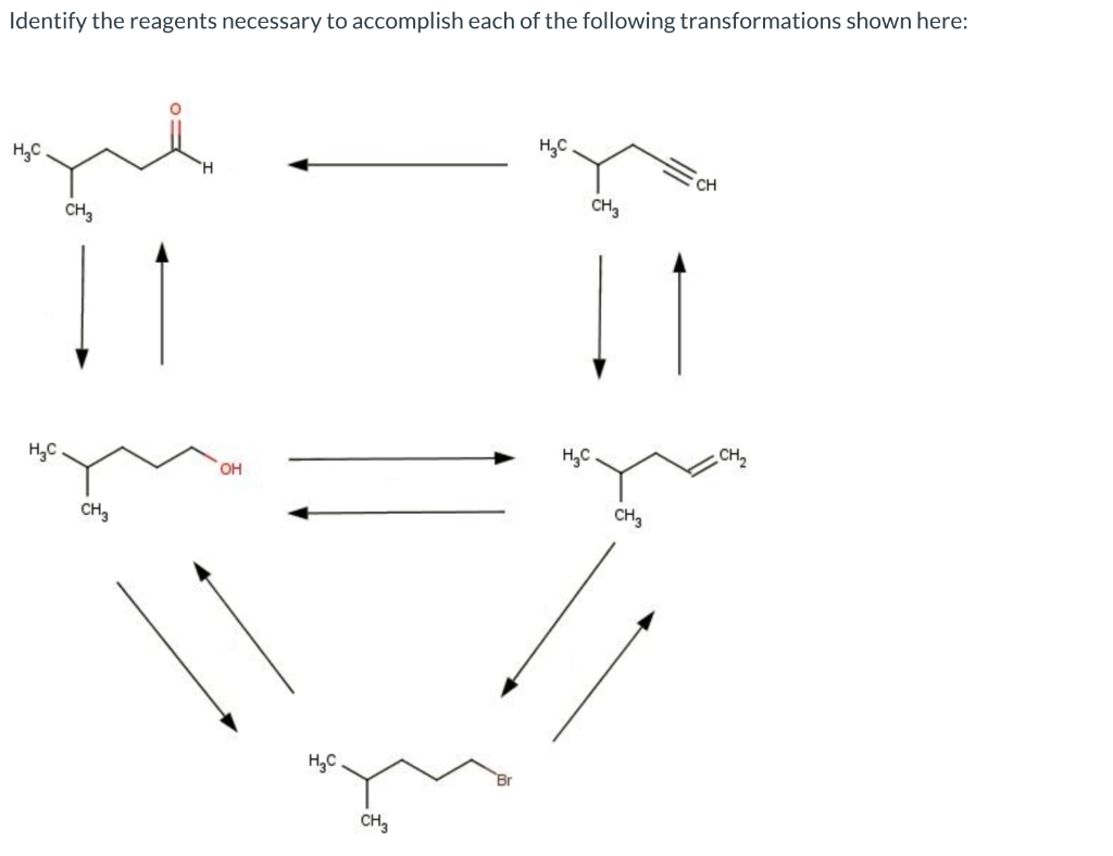 Solved Identify the reagents necessary to accomplish each of | Chegg.com