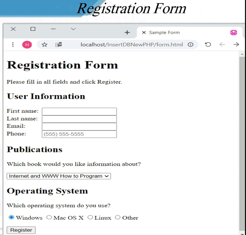 Solved Write html/css/JS/PHP code to develop a form like | Chegg.com