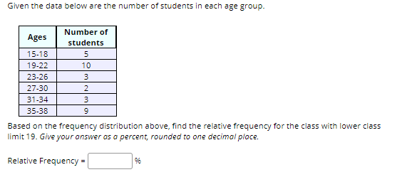 Solved Given the data below are the number of students in | Chegg.com