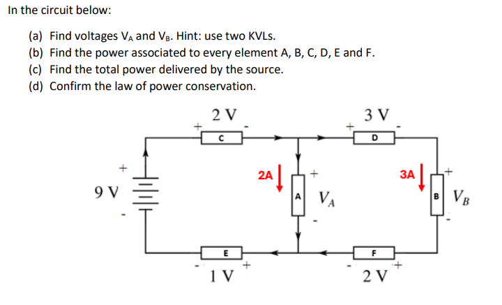 In the circuit below:(a) ﻿Find voltages VA ﻿and VB. | Chegg.com