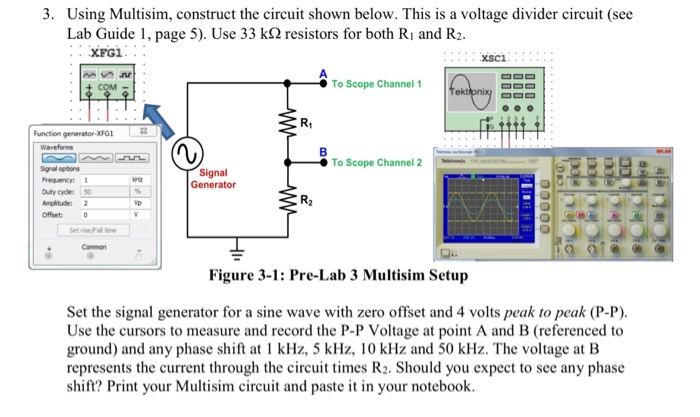 Solved 3. Using Multisim, construct the circuit shown below. | Chegg.com