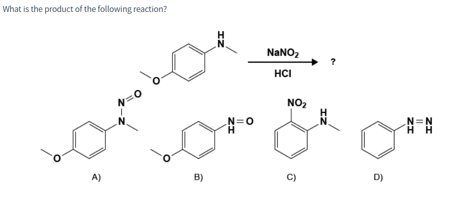 Solved What is the product of the following reaction? NaNO2 | Chegg.com