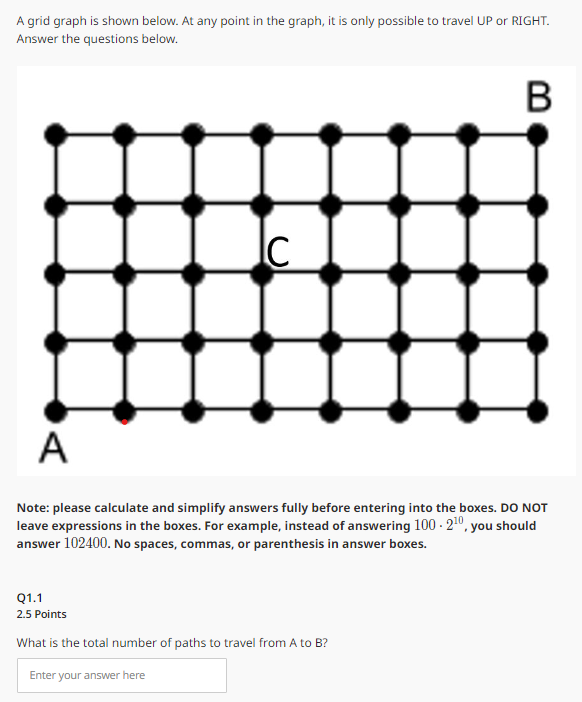 Solved A grid graph is shown below. At any point in the | Chegg.com