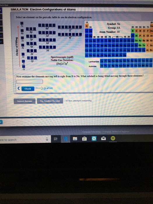 Solved SIMULATION Electron Contiqurations of Atoms Select an | Chegg.com