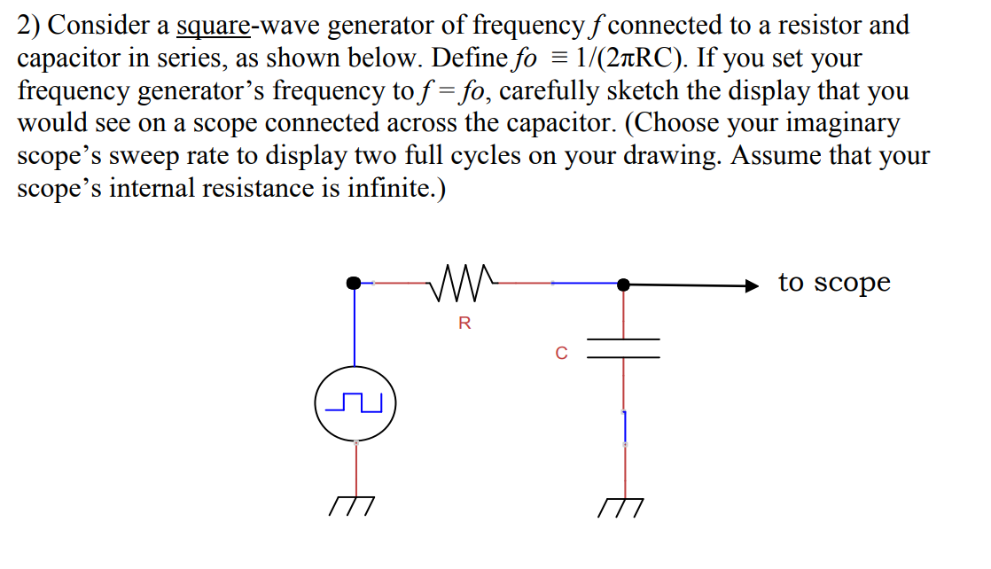 Solved 2) Consider a square-wave generator of frequency f | Chegg.com