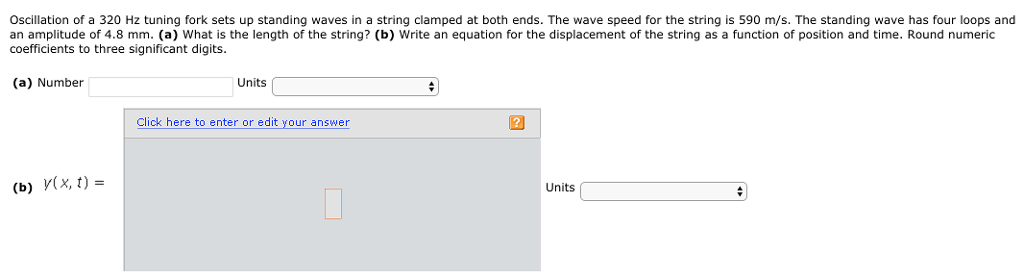 Solved Oscillation of a 320 Hz tuning fork sets up standing | Chegg.com