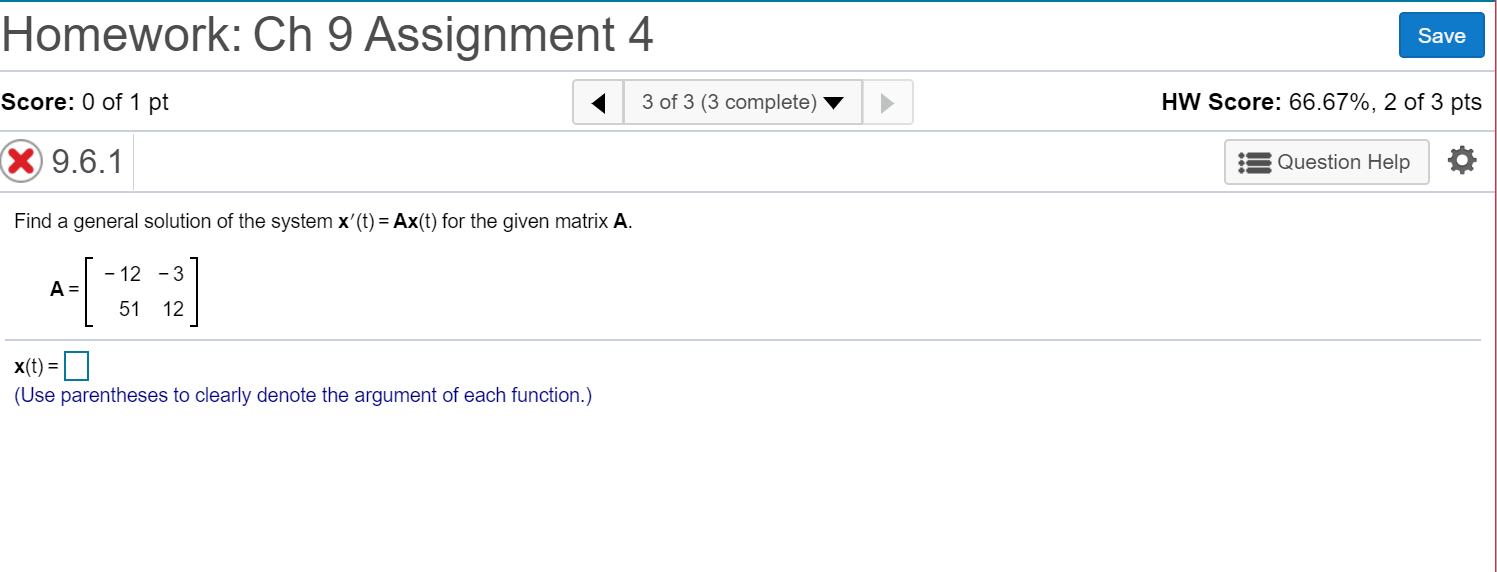 Solved Homework Ch 9 Assignment 4 Save Score 0 Of 1 Pt 3
