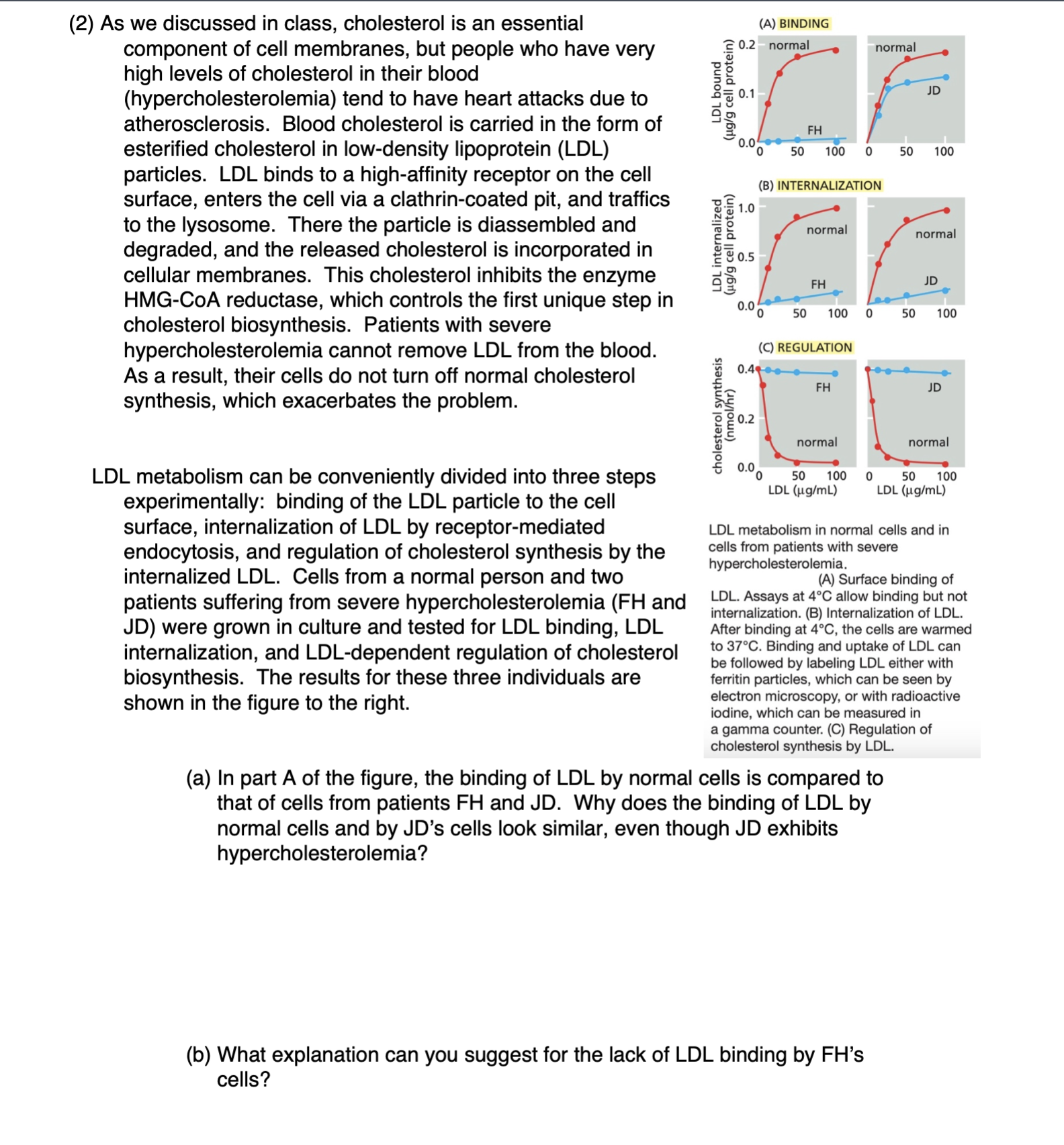 Solved (2) As we discussed in class, cholesterol is an | Chegg.com