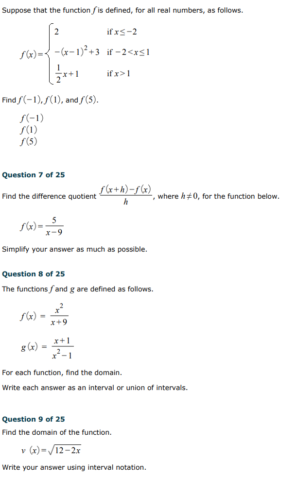 Solved Suppose that the function f is defined, for all real | Chegg.com